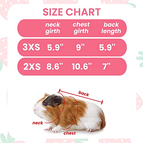 TUKOAW Guinea Pig Clothes - Cute Strawberry & Carrots Pet Colthes for Guinea Pig Rabbit Ferret Rat Chinchilla Kitten MiniDogs - Soft Warm Guinea Pig Costume for Winter Fall
