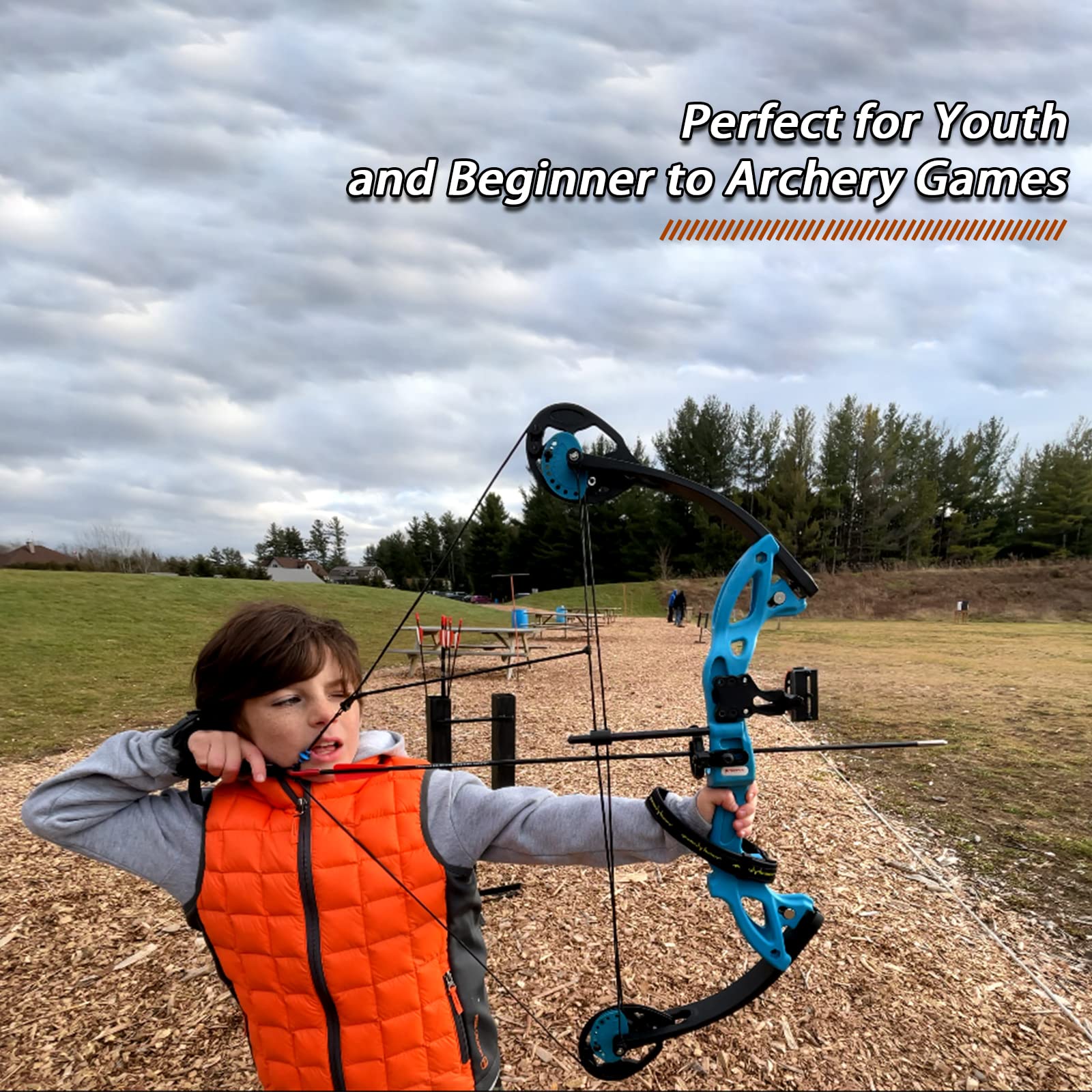 Lanneret Compound Bow and Archery Sets - Right Hand Archery Compound Bows 15-29 lbs Draw Weight Adjustable for Youth and Beginners,Hunting Bow Kit for Beginner