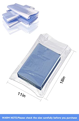 Shrink Wrap Bags - Mlooog 100pcs Clear Heat Shrink Wrap Professional Protection Against Aging and Dust - PVC Shrink Wrap Bags 11x18 Inches