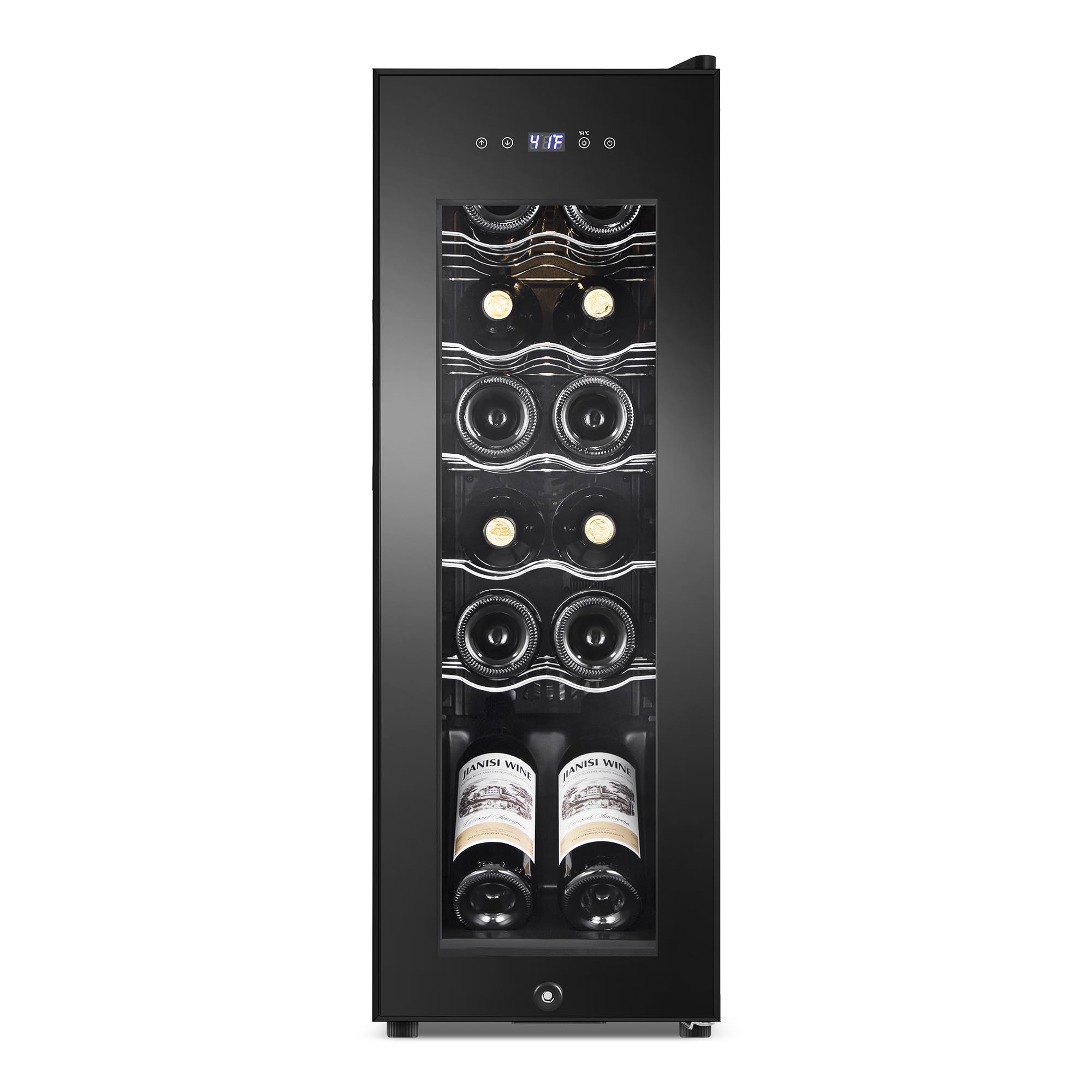 turephe Beverage Refrigerator Mini 12 Bottles Drink Fridge with Temperature Control Safety Lock