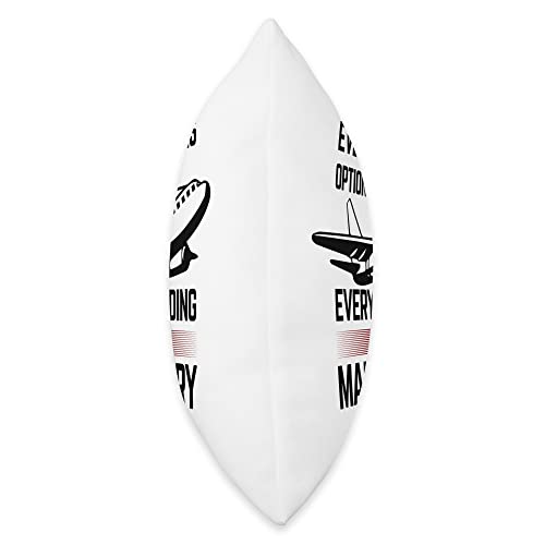 VG Designs Pilot Quote Airplane Every Takeoff is Optional Throw Pillow, 18x18, Multicolor