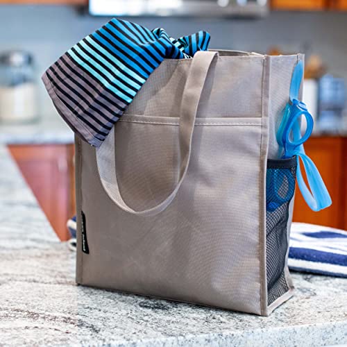 Urban Infant Tote Bag for Kids - Outer Pocket, Name Tag, 2 Mesh Bottle Holders, and Zippered Top β Perfect for After-School Activities and Travel - 13β x 11β x 5β - Blue
