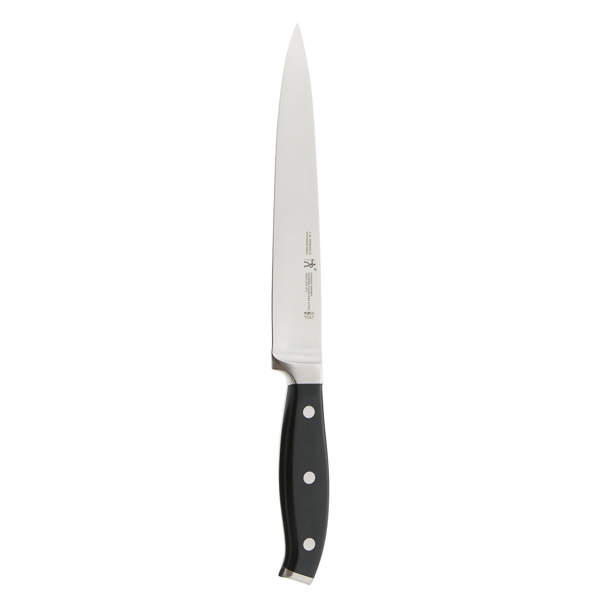 HENCKELS Forged Premio 14-pc Knife Set with Block, Chef Knife, Paring Knife, Utility Knife, Steak Knife Set, Black, Stainless Steel