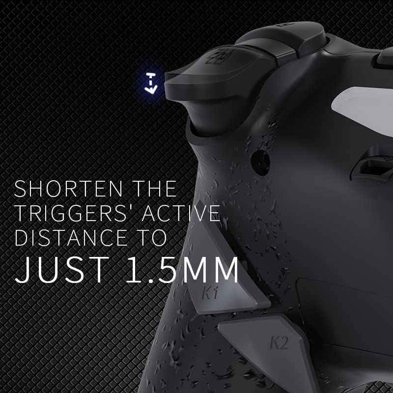 HEXGAMING NEW EDGE 4 Back Buttons & Interchangeable Thumbsticks & Hair Triggers Compatible with ps4 Modded Controller with Paddles - Bloodthirsty Zombie