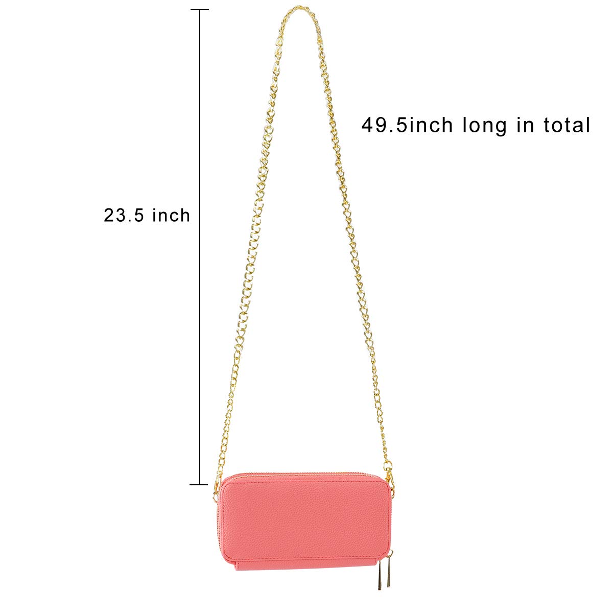 HAWEE Wristlet Clutch Wallet for Women Shoulder Bag with Chain Strap Cell Phone Purse, Watermelon Red