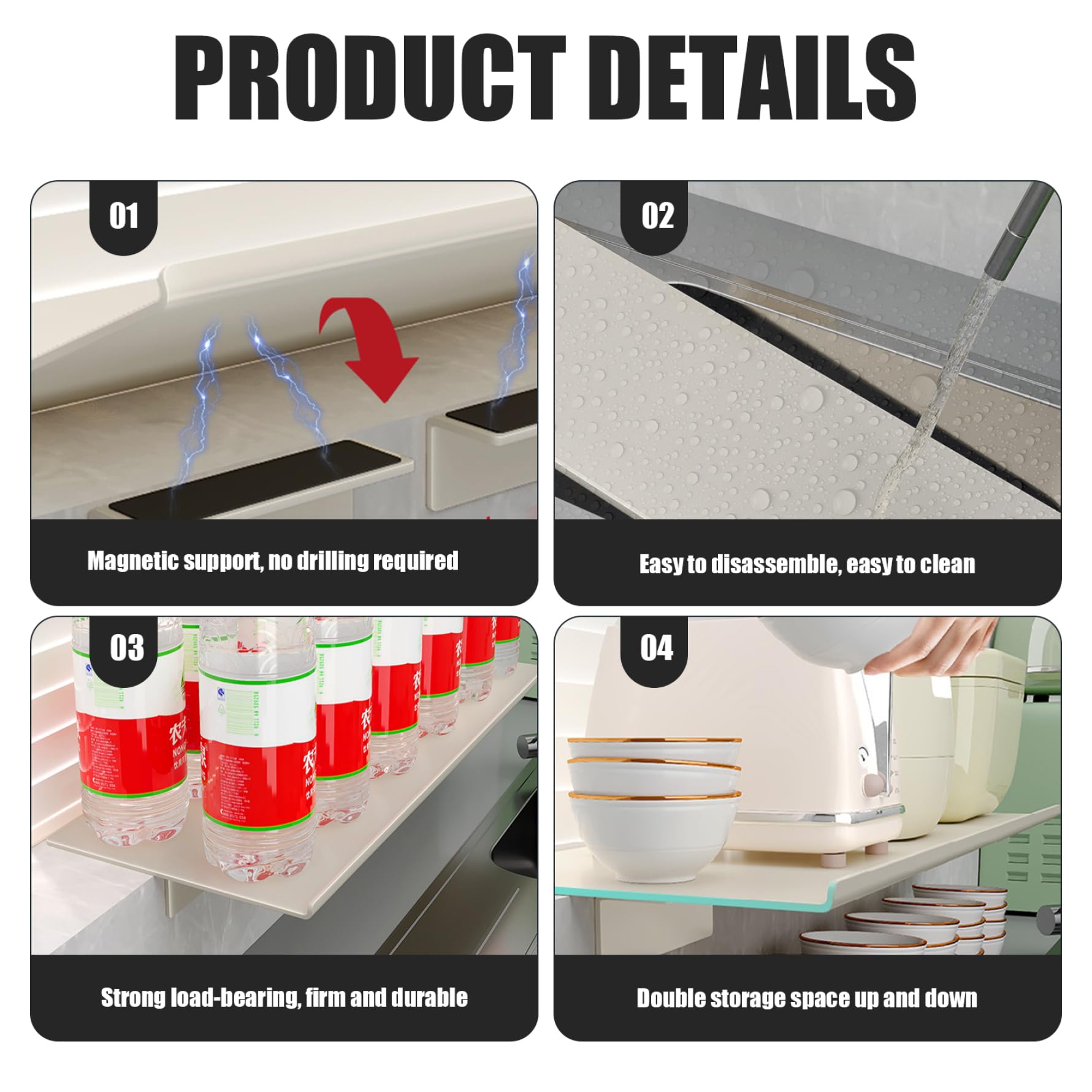 Window Sill Window Sill Extender Plate16 x9 In Carbon Steel Window Plant Shelves with Magnetic Base Heavy-Duty Anti-Rust Waterproof Countertop Extension Board for Kitchen Office Bathroom
