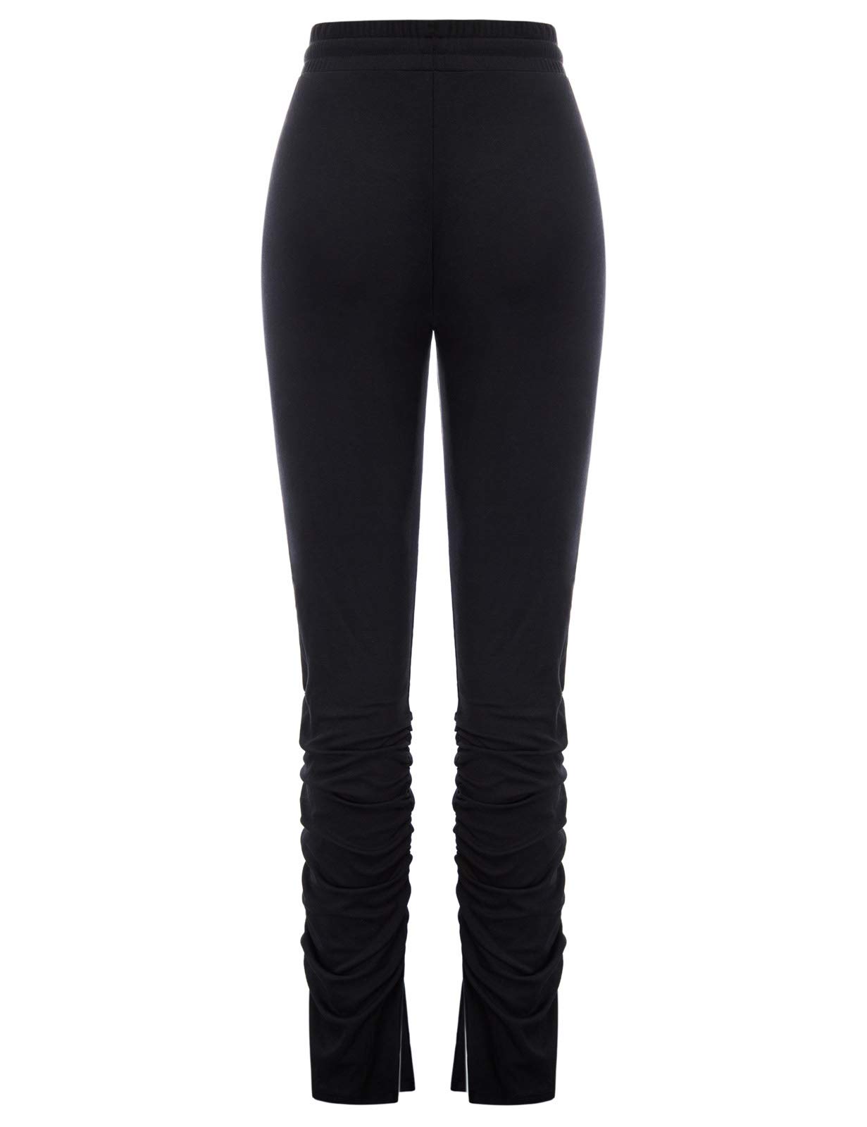 Kate Kasin Women's Stacked Leggings Casual Yoga Sport Pants Split Hem Flare Pants Workout Active Sweatpants Black Medium