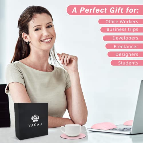 VAGAU Wrist Rests for Laptop, Laptop Wrist Support for Keyboard and Mouse, Ergonomic Memory Foam Wrist Pads for Laptop, Office, Computer, Comfortable Typing Wrist Pain & Carpal Tunnel Relief(Pink)