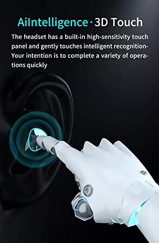 True Wireless Bluetooth 5.3 Earbuds Upgraded 9D HiFi Noise Cancelling Built-in Mic Waterproof AI w/3D Touch High-Fidelity Stereo Sound, Built-in Mic for Apple iPhone Android Laptops Running Gym