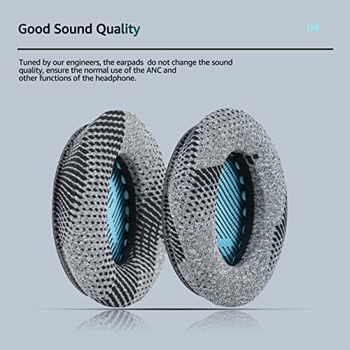 Wzsipod Cooling-Gel QuietComfort 35 / QC 35ii Replacement Ear Pads for Bose Headphones, Compatible with Bose QC45 QC35 QC25 QC2 QC15/ Around-Ear 2 AE2i AE2w/ SoundTrue & SoundLink Series (Grey Fabric)