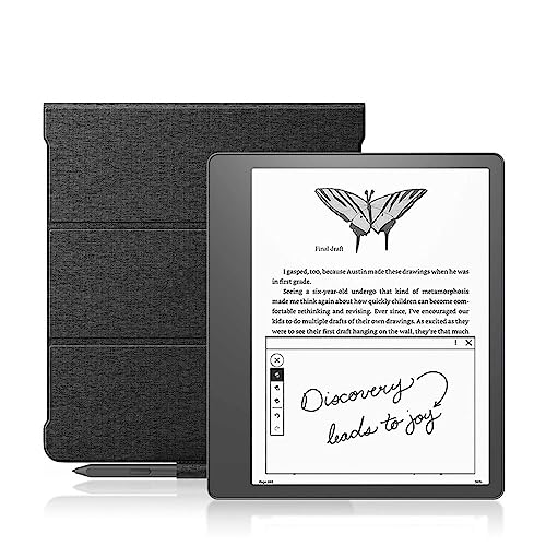 Suitable for Kindle Scribe 2022 E-Book Protective Case Shell 10.2 Inch Reader Multi-Folding Stand Protection Magnetic Belt Auto Sleep/Wake Function Solid Color,Black
