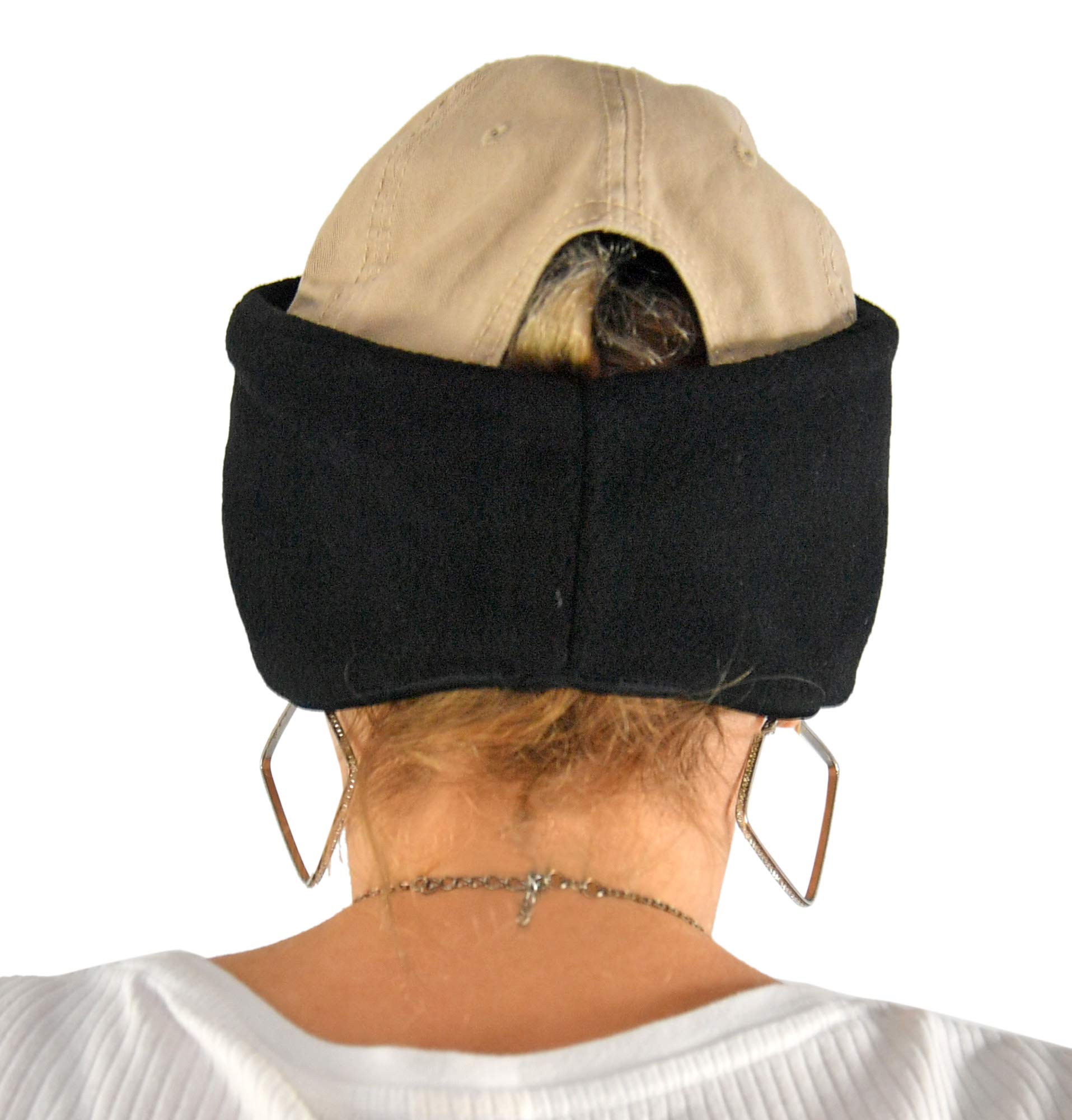 Home-X Windproof Fleece Cap Ear Band, Fleece Earmuffs for Winter Weather Protection, Ear Warmer Headband-Black