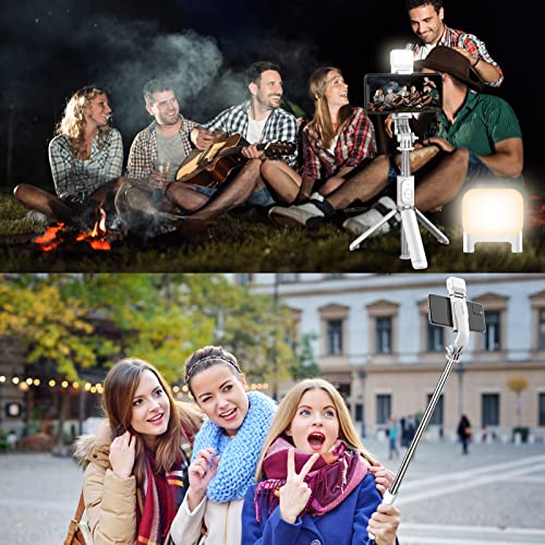 Selfie Stick with Fill Light, Tupwoon Extendable [42 Inch] Selfie Stick with Detachable Remote, Portable Phone Tripod Stand, Compatible with iPhone 14/13/12/11, Samsung Google Smartphones