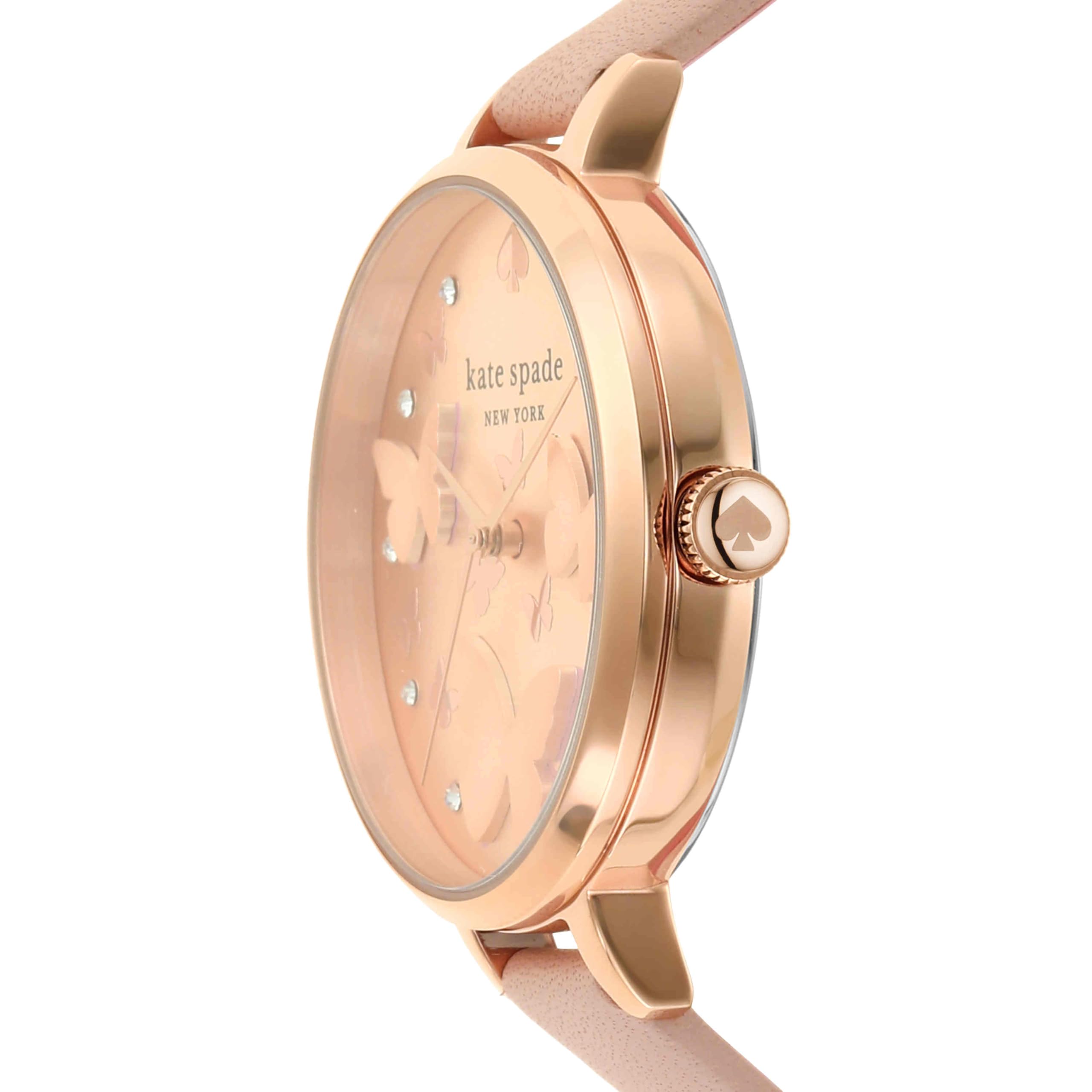 kate spade new york metro three-hand pink leather watch (Model: KSW1733)