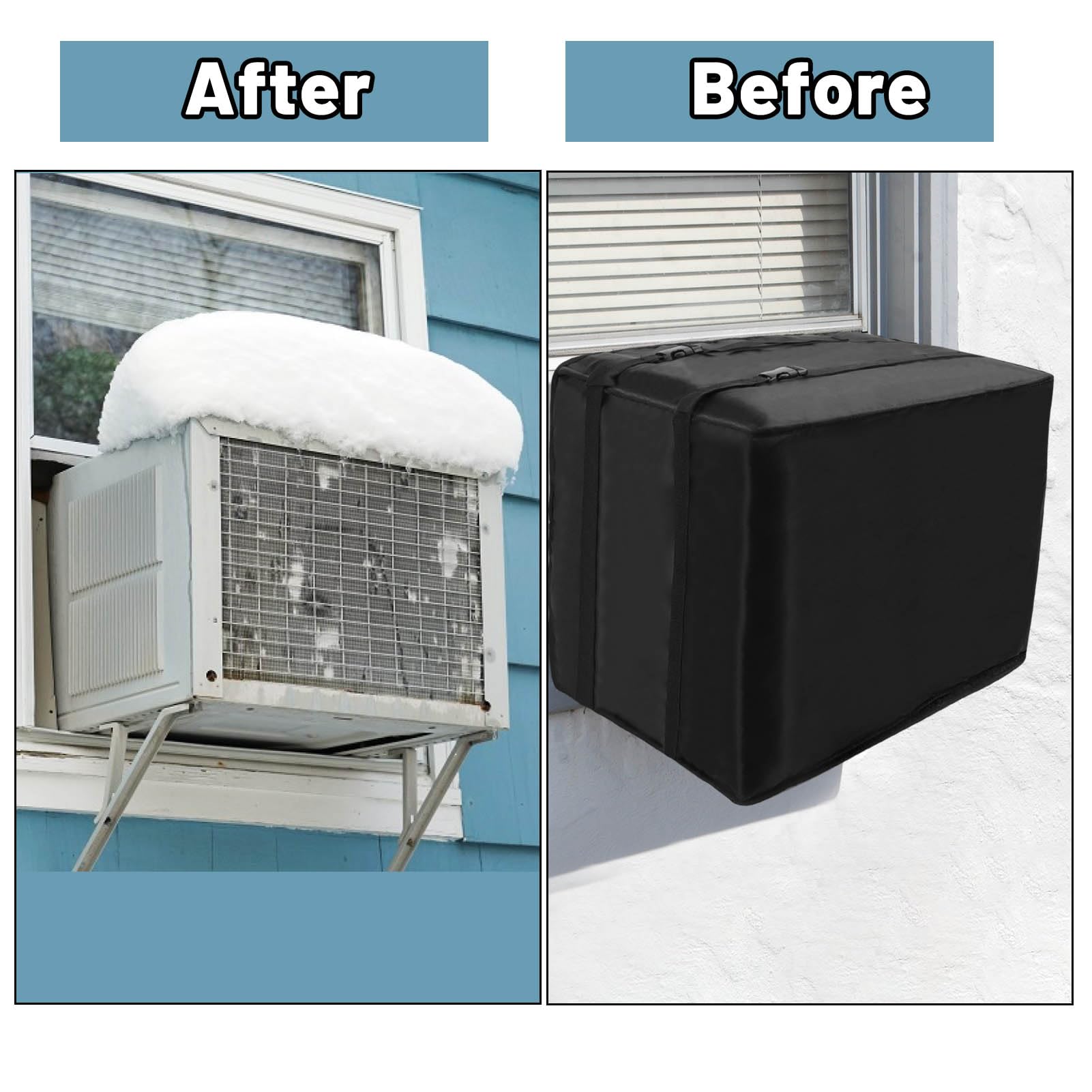 Window Air Conditioner Insulation Cover for Outside,3 Layers Dust-Proof Window Ac Unit Covers Outdoor Winter Insulated Protection Cover, 21 "L x 15 "H x 16" D