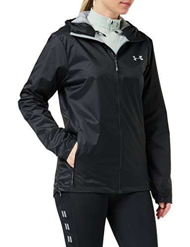 Under Armour mens Forefront Rain Jacket , Black (001)/Steel , Large