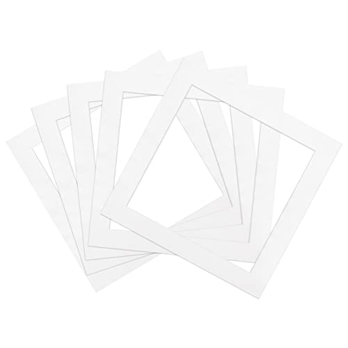 uxcell 9.9" x 9.9" Picture Mat, Core Bevel Cut Frame Mattes for 8" x 8" Photos Pictures Artwork Painting Display, White 5 Pcs
