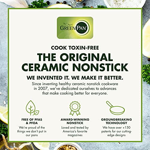 GreenPan SearSmart Hard Anodized Healthy Ceramic Nonstick 10 Piece Cookware Pots and Pans Set, PFAS-Free, Textured Surface, Dishwasher Safe, Oven Safe, Black