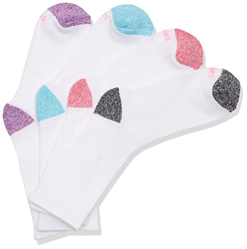 Hanes womens Hanes Women's 4-pack Sport Cool Comfort Crew Casual Sock, White/Pink Assortment, 5 9 US