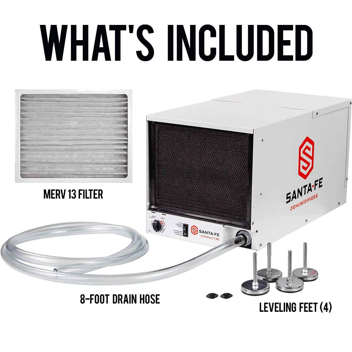Santa Fe Compact70 Dehumidifier for Crawl Space and Basements to Remove Moisture 6-Year Warranty