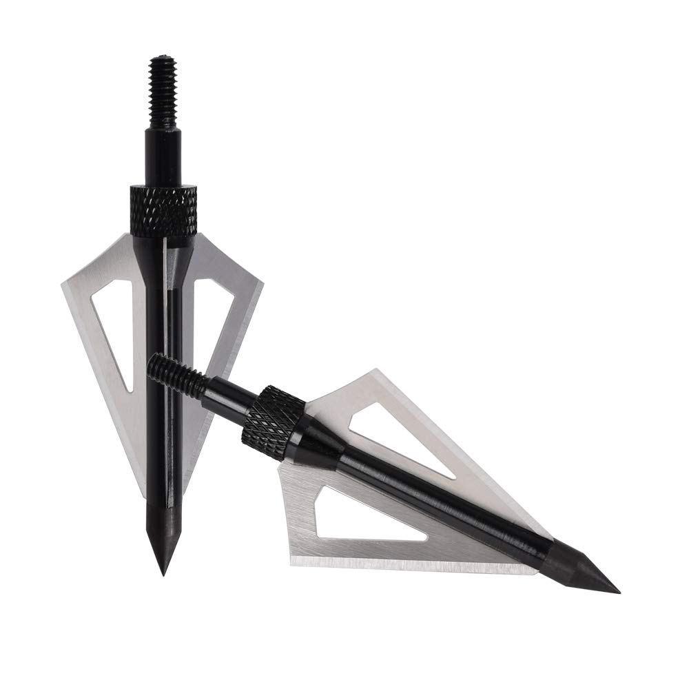 Hunting Broadheads 3 Blades Archery Broadheads 100 Grain 12 Pack Screw Arrow Heads Arrow Tips for Crossbow Compound Bow