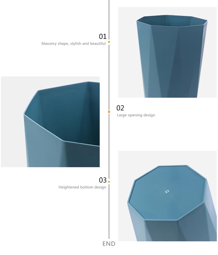 GYJ Wastebasket Nordic Style Diamond Shape Stylish Polygon Trash Can (White)