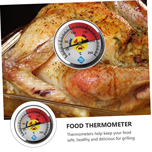 YARNOW - Pizza Roasting Baking Food Stainless Measurement Oven Gauge Fry Grill Temperature Deep Barbecue Practical Warming Frying Kitchen Smoker Pointer Steel -β for