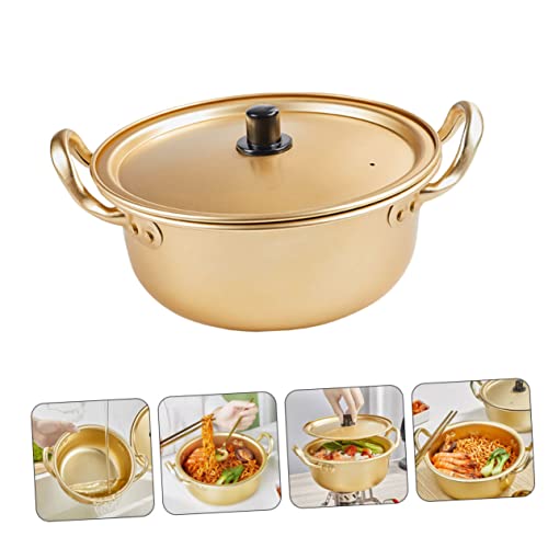 YARNOW 2 Pcs Korean Instant Noodle Pot Japanese Noodles Ramen Ceramic Frying Pan with Lid Steamer Cookware Deep Saucepan Korean Pots for Cooking Aluminum Pot Kitchen Pan Ramen Pot Candy