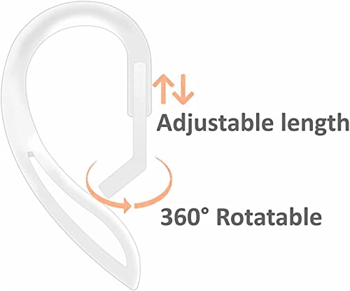 Rqker Sport Ear Hooks & Ear Tips Compatible with AirPods 3 2021, 1 Pairs Anti Lost Soft Silicone Rotatable Adjustable Earhook & 2 Pairs Anti Slip Sport Ear Tips Compatible with AirPods 3, 1C2S White