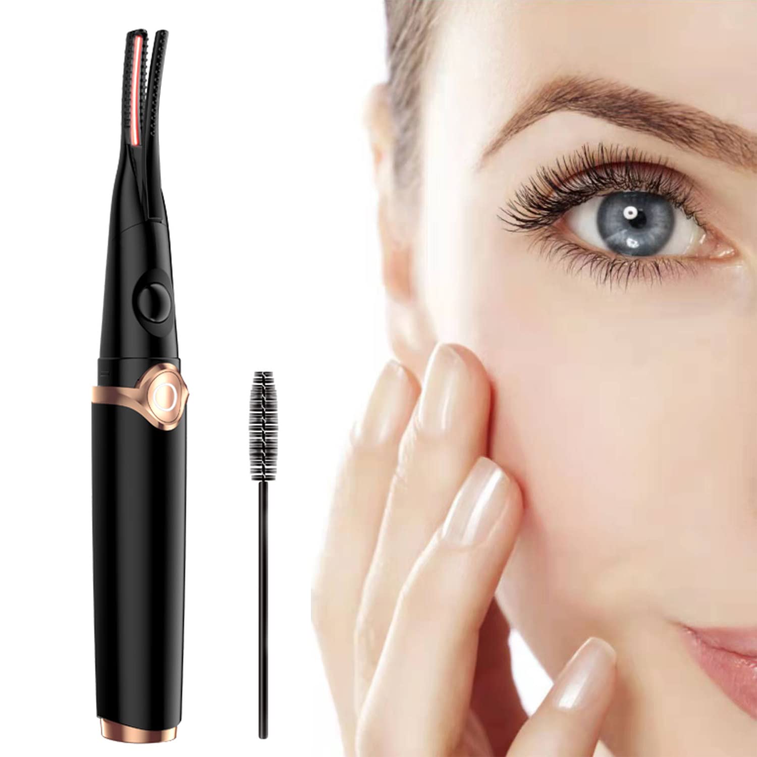 Heated Eyelash Curler with Clip Rechargeable Electric Eyelash Curler with 3 Temperature Setting Suitable for Eyelash Extensions Gift for Women and Girls 1