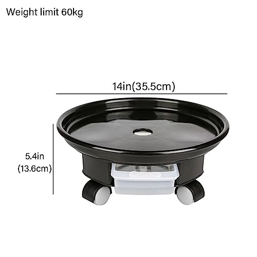 RUDINO Planter Caddy,Plant Roller Base,Plant Caddy With Wheels,Heavy Duty Plant Caddy With Wheels,Round Flower Pot Mover With 4wheels,With Brake Wheel,Suitable For Indoor Planters,Balconies,Courtyards