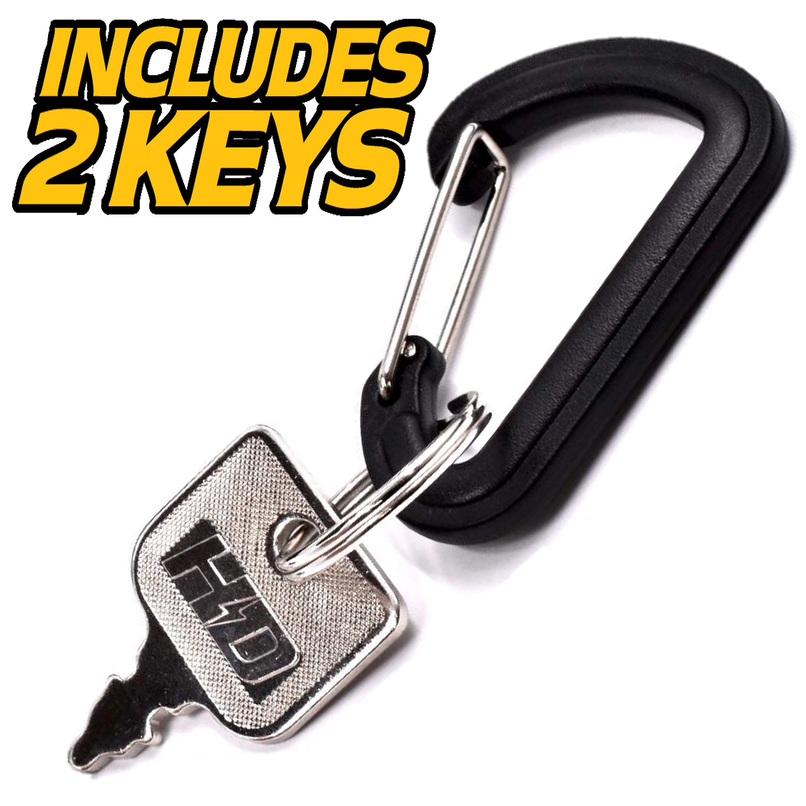 HD Switch Starter Ignition Switch Replaces John Deere AM119111, STX38 (Black Deck) STX46, Sabre Scotts S1642 SN#0-035000 S1742, S2046 SN#0-30000 - Ultimate Dual Protection Upgrade - 2 Keys & Carabiner