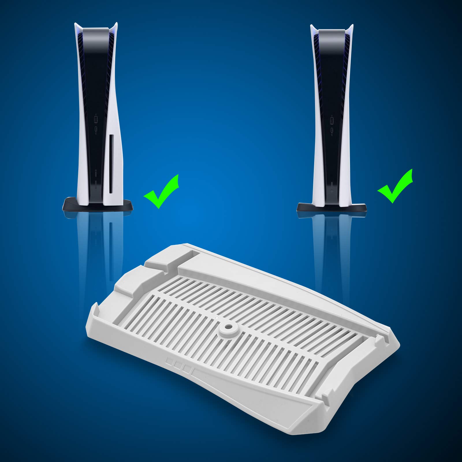 HEATFUN PS5 Stand, Vertical Stand for PS5 Disc Edition - White