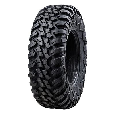 Tusk Racing Four 30x10-14 Tusk TERRABITE Heavy Duty 8-Ply Radial UTV Tires mounted on Tusk TETON Beadlock Wheels - POLARIS UTVs - 4/156 bolt pattern - Includes Lug Nuts (5+2 Wheel Offset, Smoke)