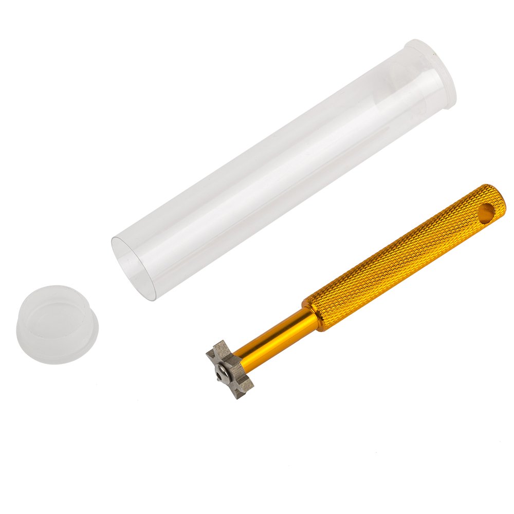 HIFROM Groove Sharpener with 6 Heads - Golf Club Groove Sharpener Re-Grooving Tool and Cleaner Replacement for All Irons Pitching Sand Lob Gap and Approach Wedges and Utility Clubs Gold Color