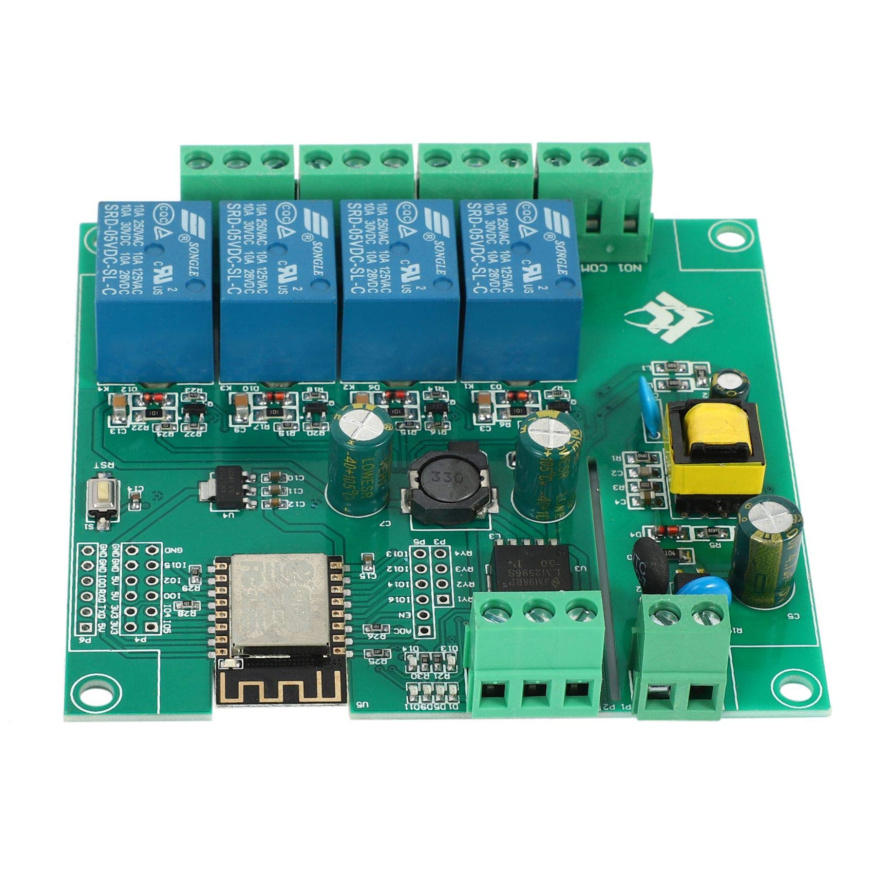 REHOC ESP8266 Wireless WiFi 4 Channel Relay Module ESP-12F WiFi Development Board for AC/DC 5V/8-80V Supply