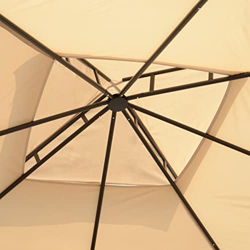 RUIZE 10×10 Ft Hardtop Gazebo Galvanized Steel Canopy with Netting and Shaded Curtains Aluminum Frame Polycarbonate Hardtop Gazebo for Backyard, Patio, Garden