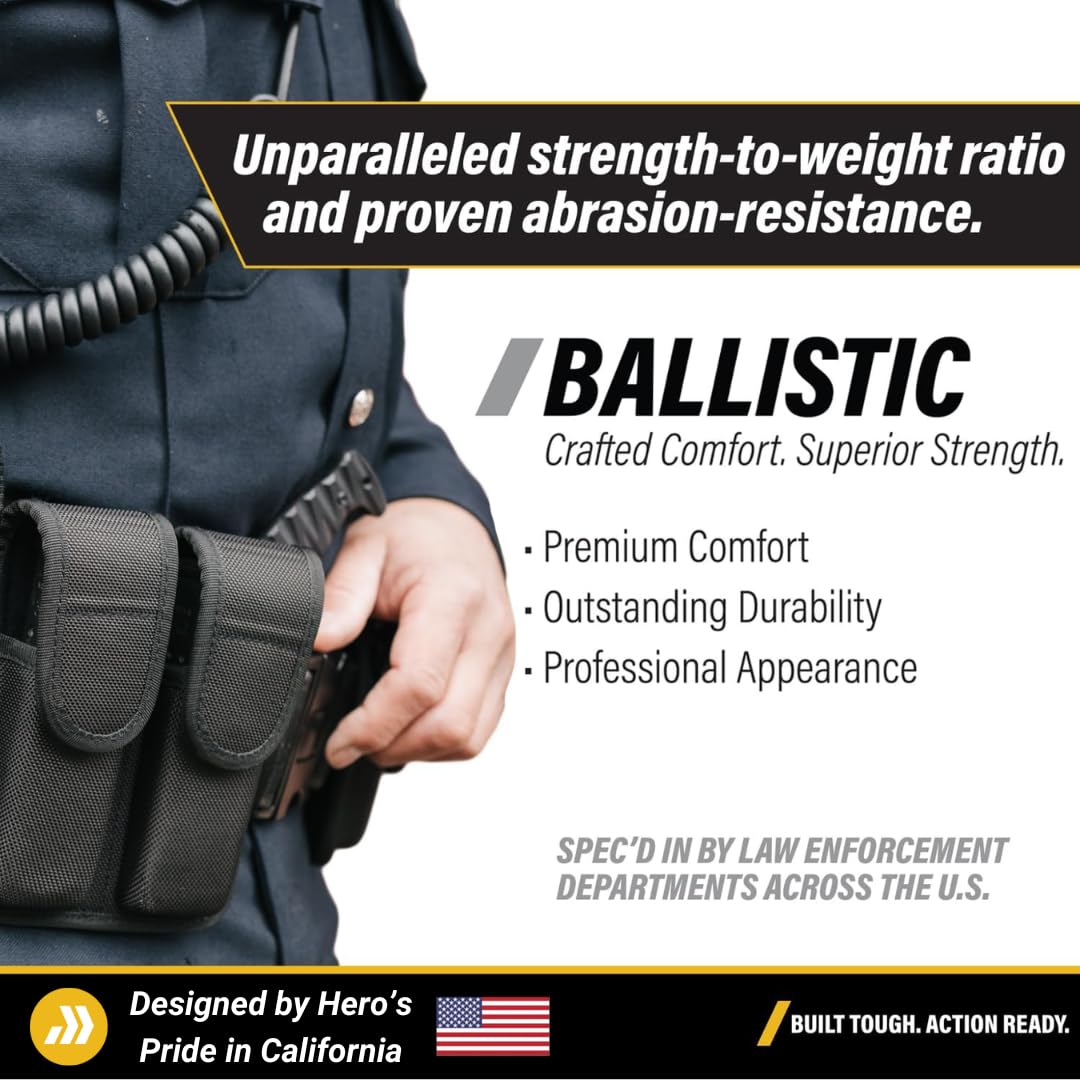 Hero's Pride Ballistic OC Pepper Spray Holder, Nylon EDC Holster for Duty Belt, Mace Holder Fits MK4, Molded Construction Duty Gear, Lightweight & Durable Design, Quick Access, Hidden Snap, Case Only