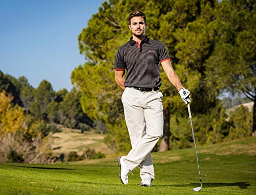 Hirzl Trust Hybrid Golf Gloves Mens Worn on Left Hand (Right Handed Golfer) Super-Strong Kangaroo Leather White / Black Small Ultra Grip Mitt