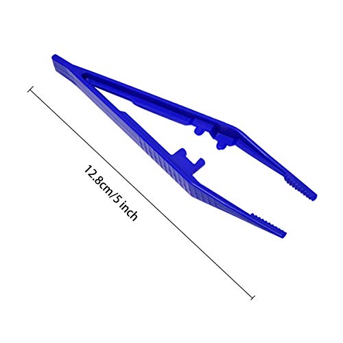Hapy Shop 20 Pieces Plastic Tweezer Beads Tweezers for DIY Art Craft,Blue and Green