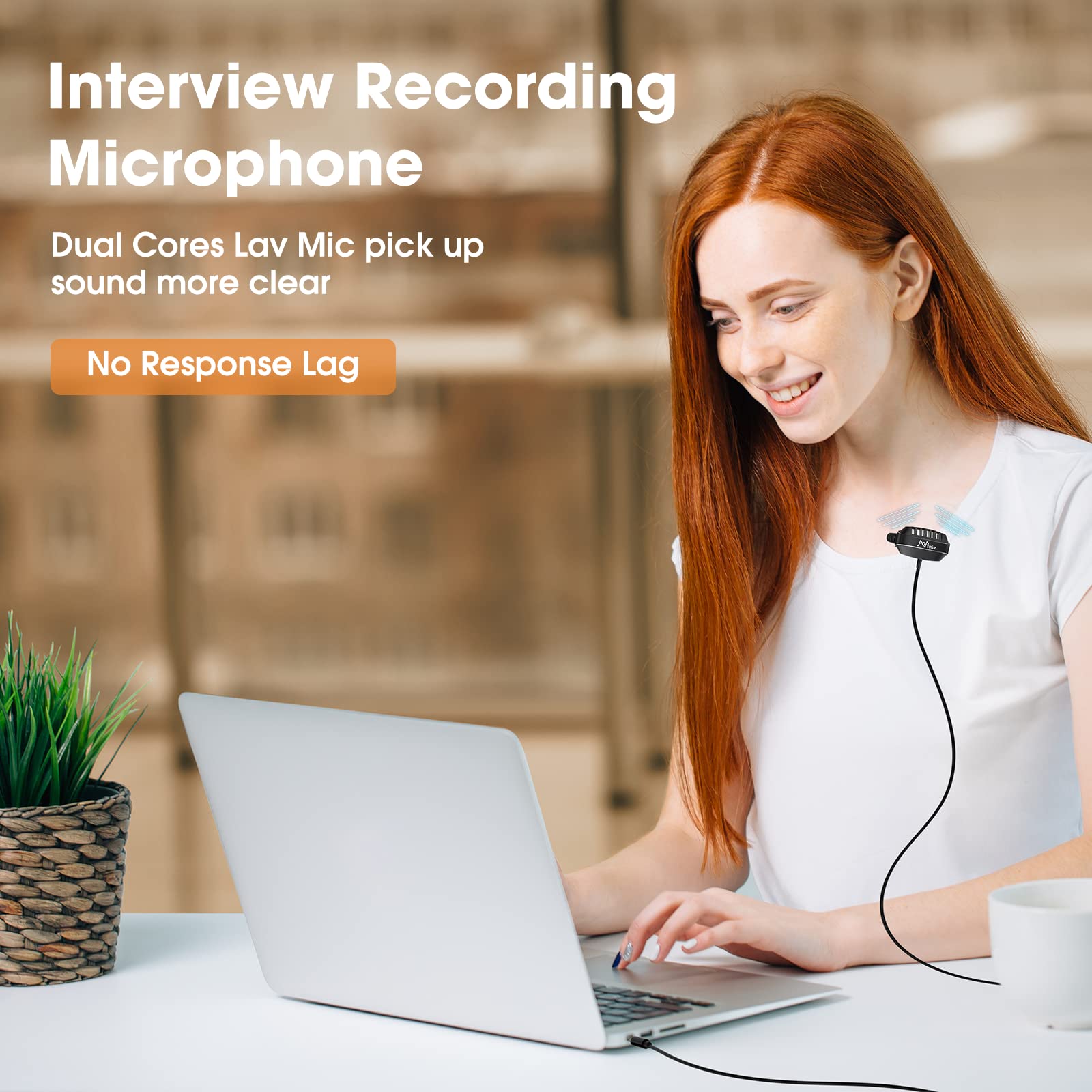 Lavalier Microphone USB C Omnidirectional Condenser Clip on Microphone for Video Recording, Vlogging, Podcasting, YouTube
