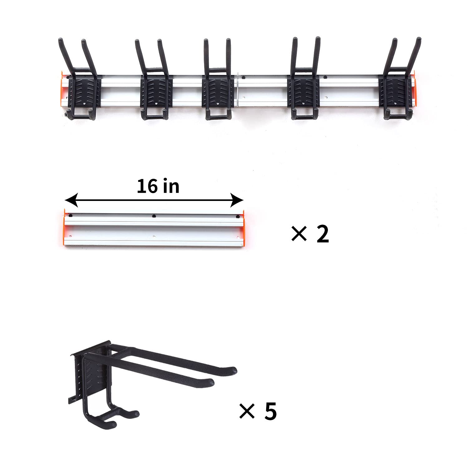 Homeon Wheels Aluminum Ski Storage Rack Holds 6 Pairs of Skis Ski Rack for Garage Wall Padded Hooks Ski Rack Wall Max 300 lbs.
