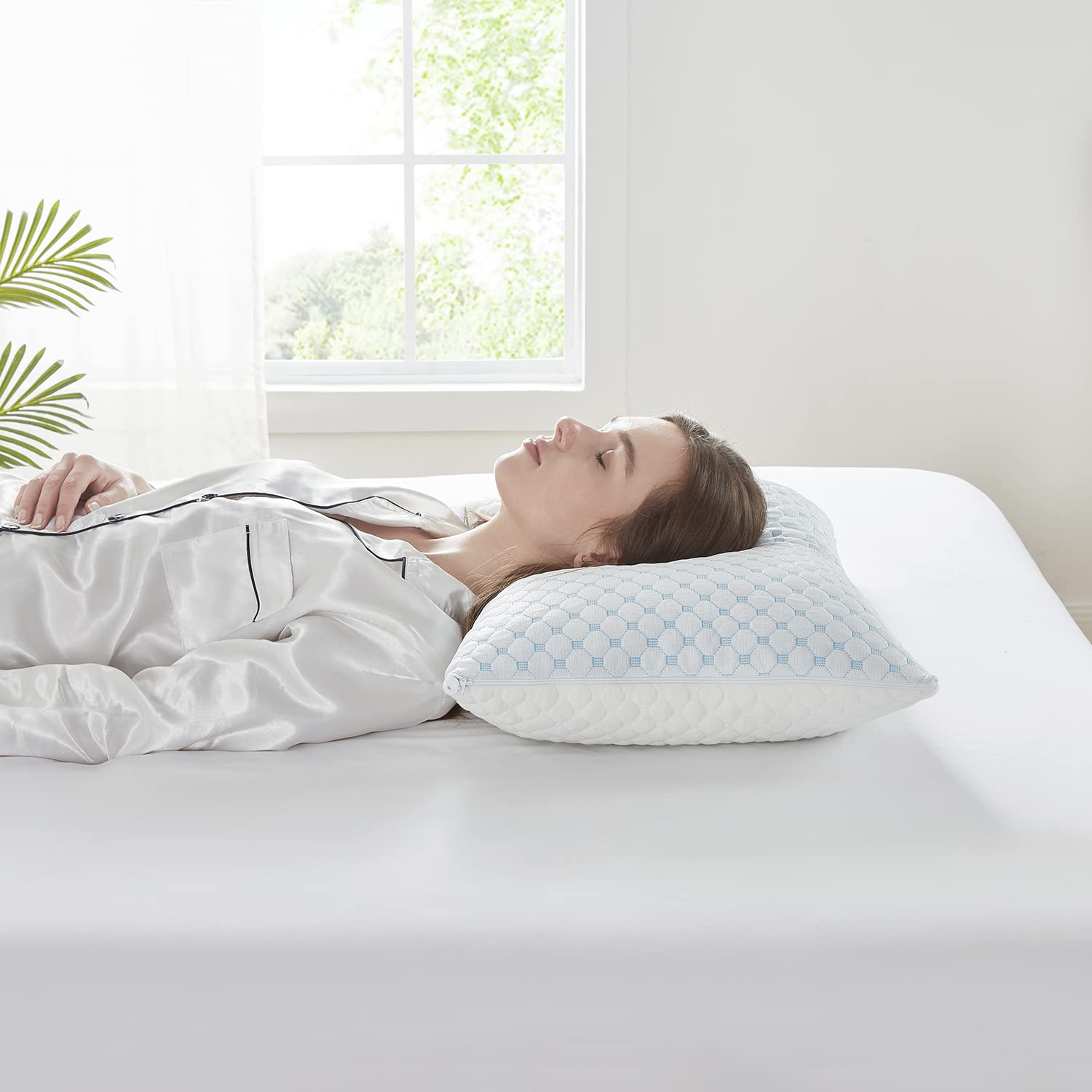 Hearth & Harbor V-HH-Iceplw-B-1 Bed-Pillows, Body 20"x54", White/Blue