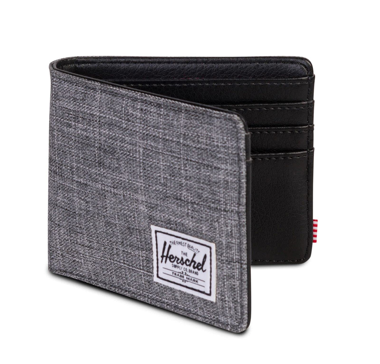 Herschel unisex adult Hank Rfid Bi Fold Wallet, Raven Crosshatch/black Synthetic Leather, One Size US