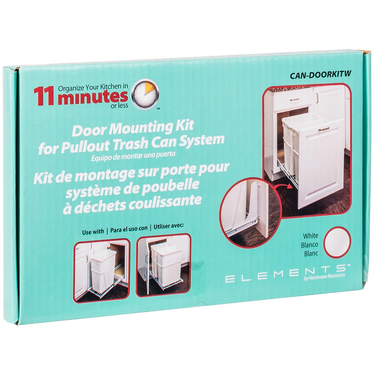 Hardware Resources Door Mount Kit for CAN-EBM Series, White