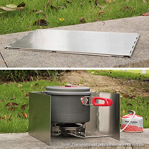 Heitiliamu Outdoors Stove Windshield Camping Cooking Windscreen Folding Camping Cooker Stove Wind Screen