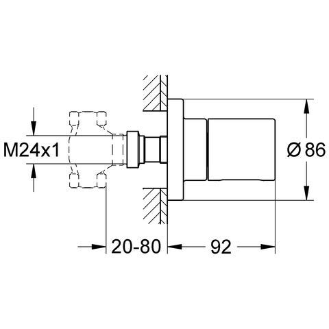 Grohe 14048000 Universal extension set, 1” (25mm)
