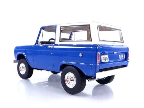 Greenlight 1966 Ford Bronco Blue with Cream Top 26th Annual Woodward Dream Cruise Featured Heritage Vehicle Artisan Collection 1/18 Diecast Model Car
