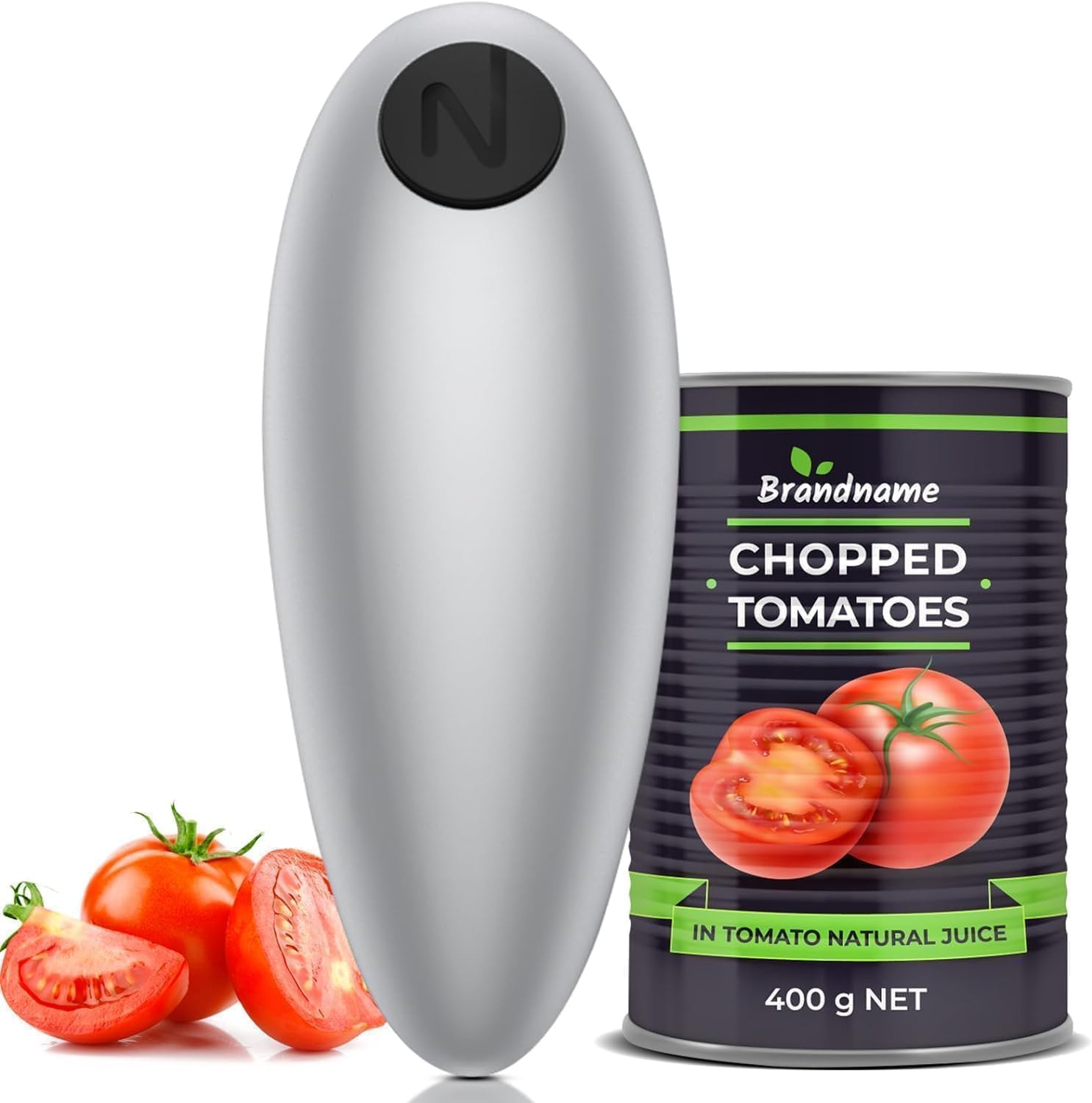 One Touch Electric Can Opener, Smooth Edge & Fits Almost All Can Sizes Automatic Can Opener, Kitchen Gadget Battery Operated Can Opener for Seniors with Arthritis, Silver