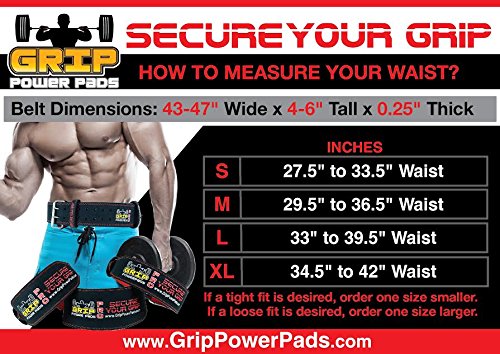 Grip Power Pads Weightlifting Belt Workout Clothes for Bodybuilder Powerlifter Weightlifter Keep Your Core Engaged Back Support (Regular Belts 6" Wide, X-Large 34.5"- 42" Waist Size)